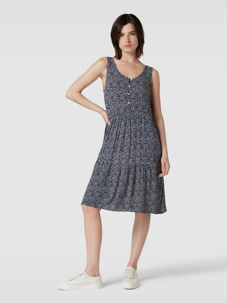 ICHI Knielanges Kleid aus Viskose mit floralem Allover-Muster (marine) online kaufen