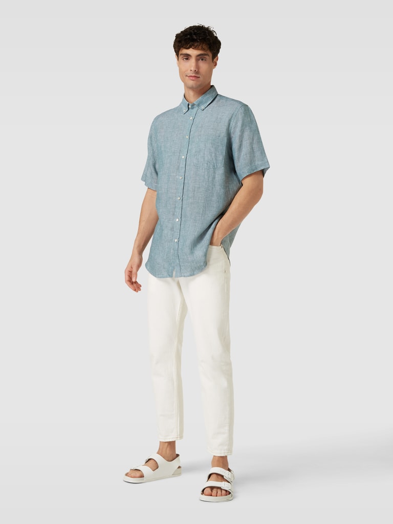 Christian Berg Men Regular Fit Freizeithemd aus reinem Leinen (metallic ...