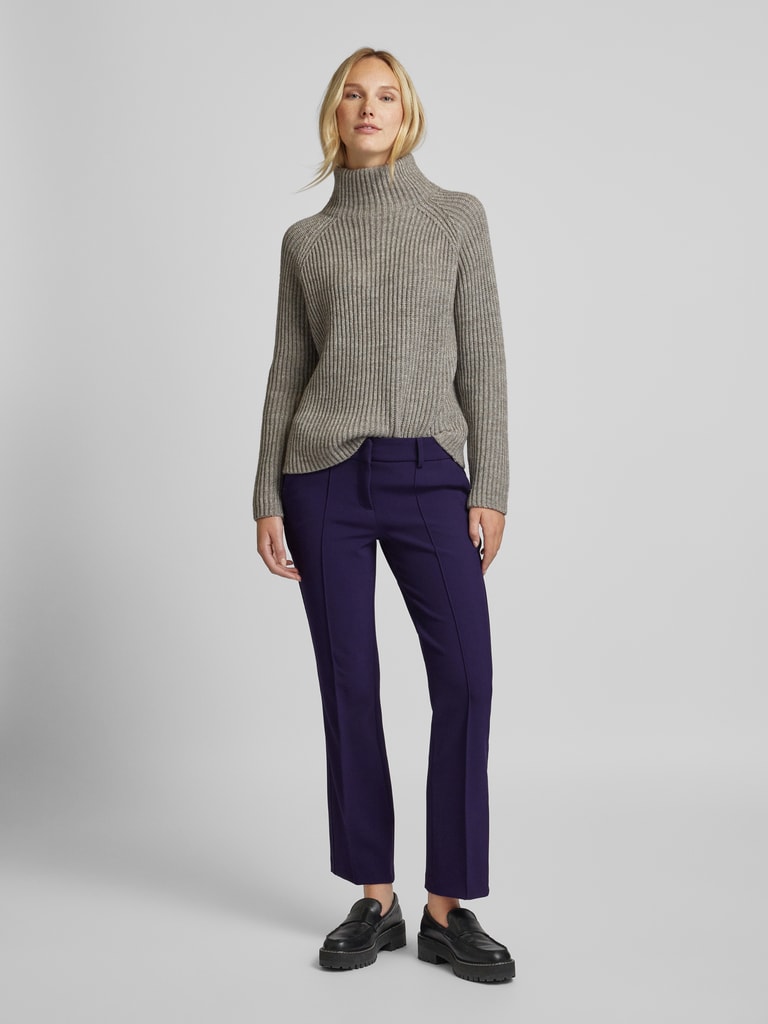 Cambio Slim fit stoffen broek met vaste persplooien, model 'FARAH' in ...