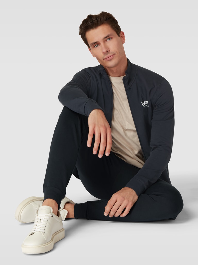 Kup online EA7 Emporio Armani Dres z detalami z logo (ciemnoniebieski)