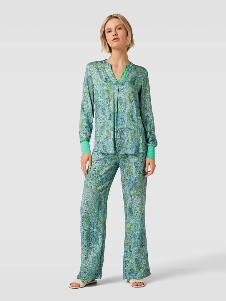 Emily Van den Bergh Broek met all-over motief in lichtturquoise online ...