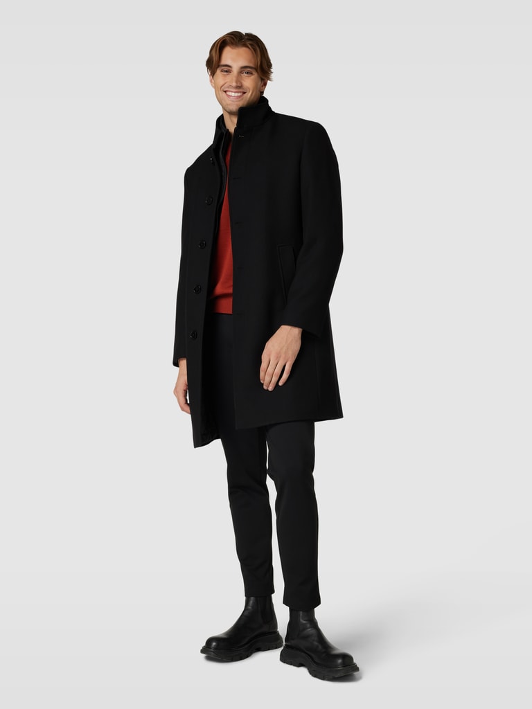 Christian Berg Men Mantel mit Stehkragen (black) online kaufen