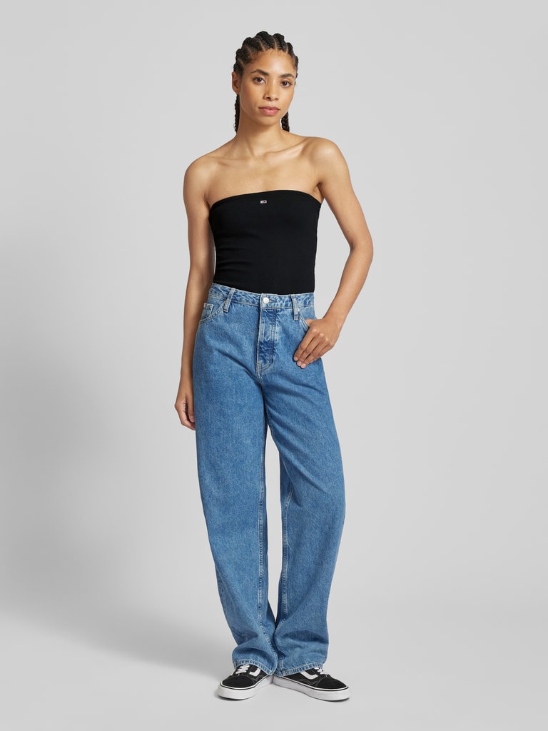 Tommy Jeans Slim fit bandeautop met logostitching, model 'ESSENTIAL ...