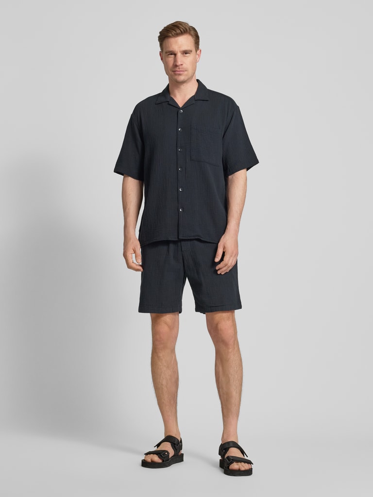 JAKE*S STUDIO MEN Bermuda met elastische band in zwart online kopen | P&C