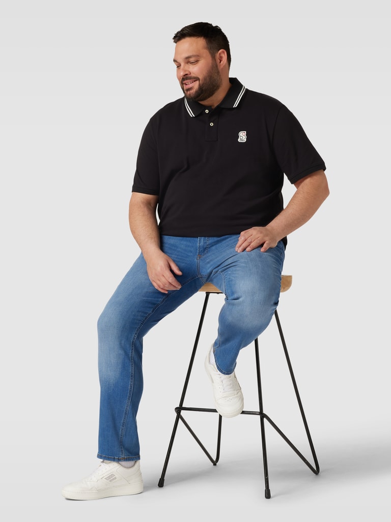 S.Oliver Plus PLUS SIZE Poloshirt mit Label-Stitching (black) online kaufen