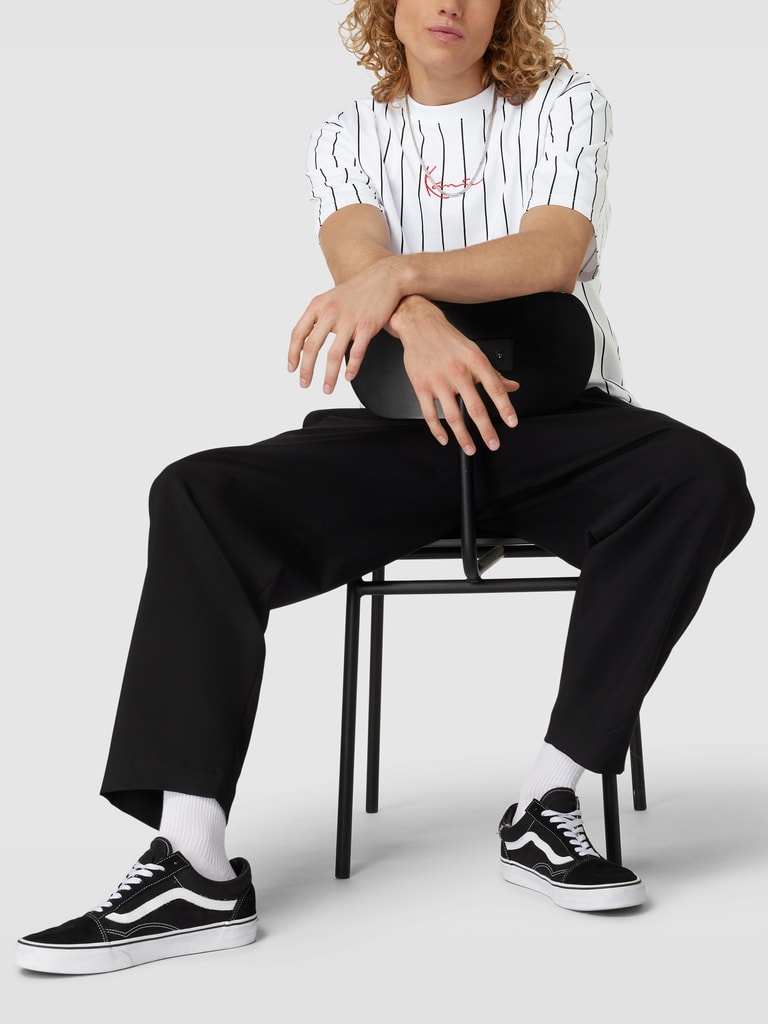 KARL KANI T-Shirt mit Streifenmuster Modell 'SMALL' (weiss) online kaufen