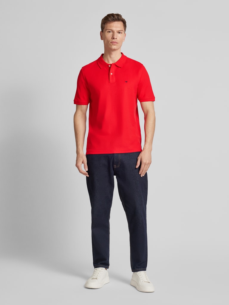 Fynch-Hatton Regular Fit Poloshirt mit Logo-Stitching (rot) online kaufen