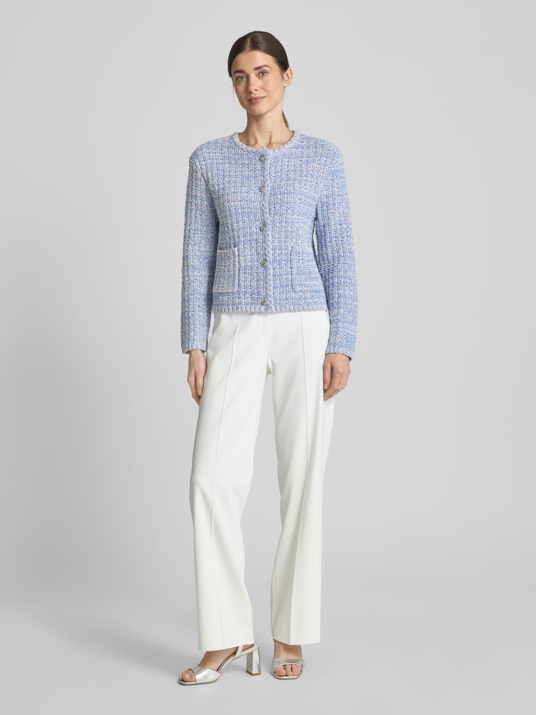 s.Oliver RED LABEL Regular fit gebreid jack van katoenmix in bleu ...