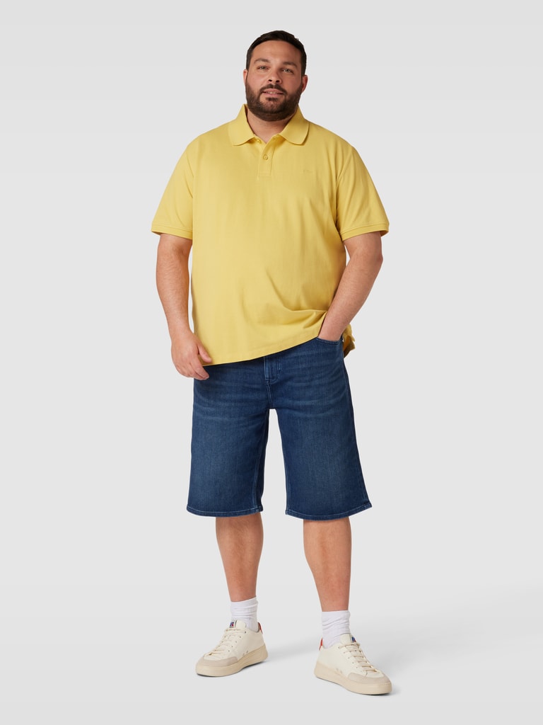 S.Oliver Plus PLUS SIZE Poloshirt mit Label-Stitching (gelb) online kaufen