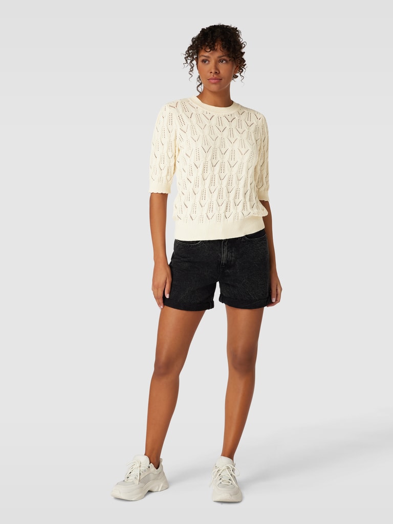 Nümph Gebreide pullover met ajourpatroon, model 'NUNIKKIE' in offwhite online kopen | P&C