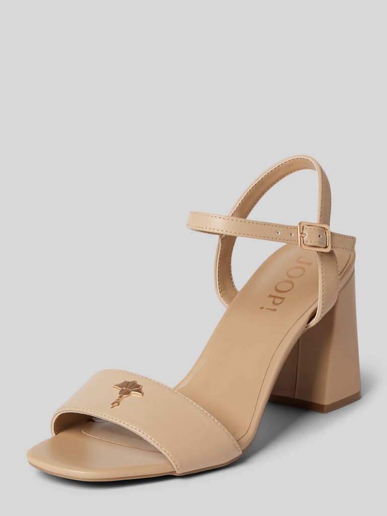 JOOP! Sandaaltjes van leer met blokhak in beige online kopen | P&C