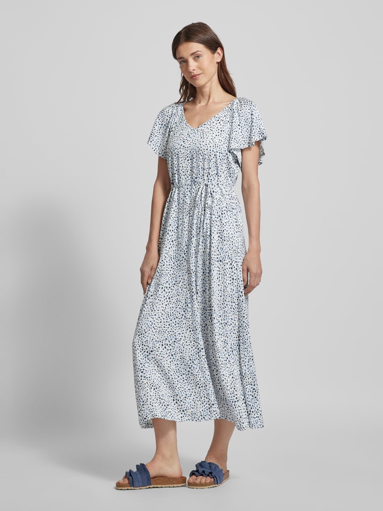 ICHI Midikleid mit Allover-Muster Modell 'Aya' (bleu) online kaufen