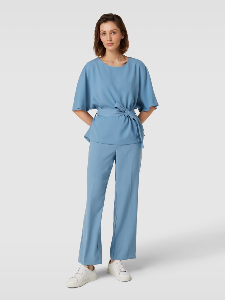 Kup online MOS MOSH Bluzka z materiałowym paskiem model ‘Rikas’ (szaroniebieski)