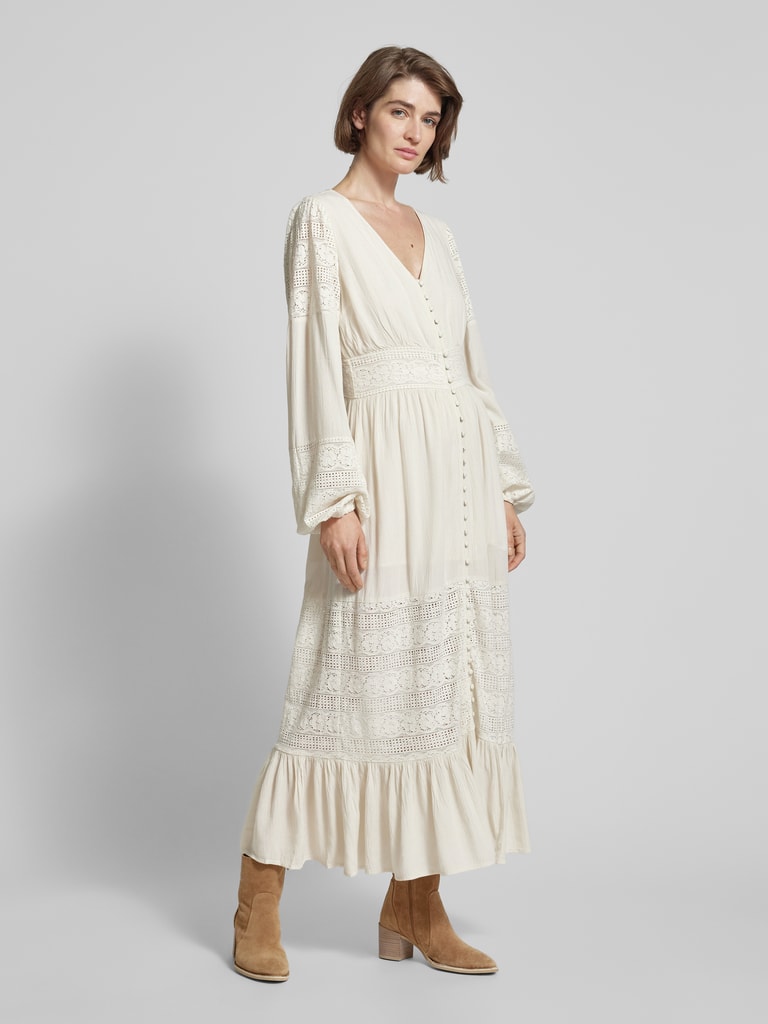 YAS Maxi-jurk met kant, model 'REZA' in beige online kopen | P&C