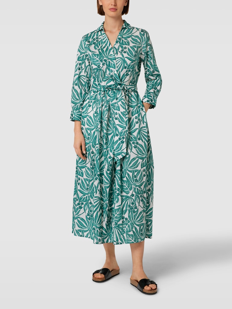0039 Italy Hemdblusenkleid mit floralem Muster Modell 'Julene' (gruen ...