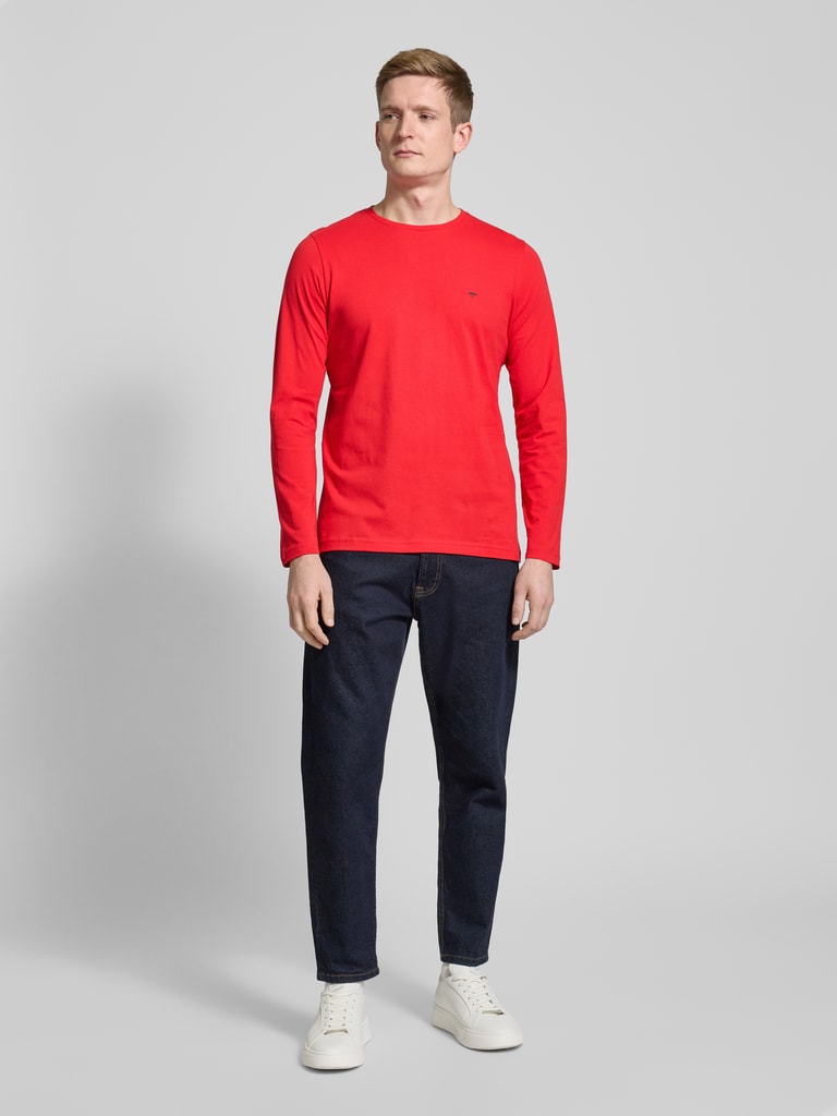 Fynch-Hatton Longsleeve mit Logo-Print (rot) online kaufen