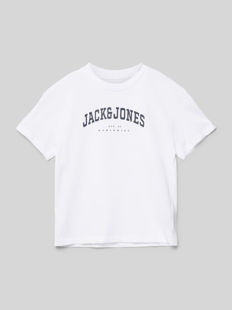 Jack & Jones T-Shirt mit Label-Print Modell 'CALEB' (weiss) online kaufen