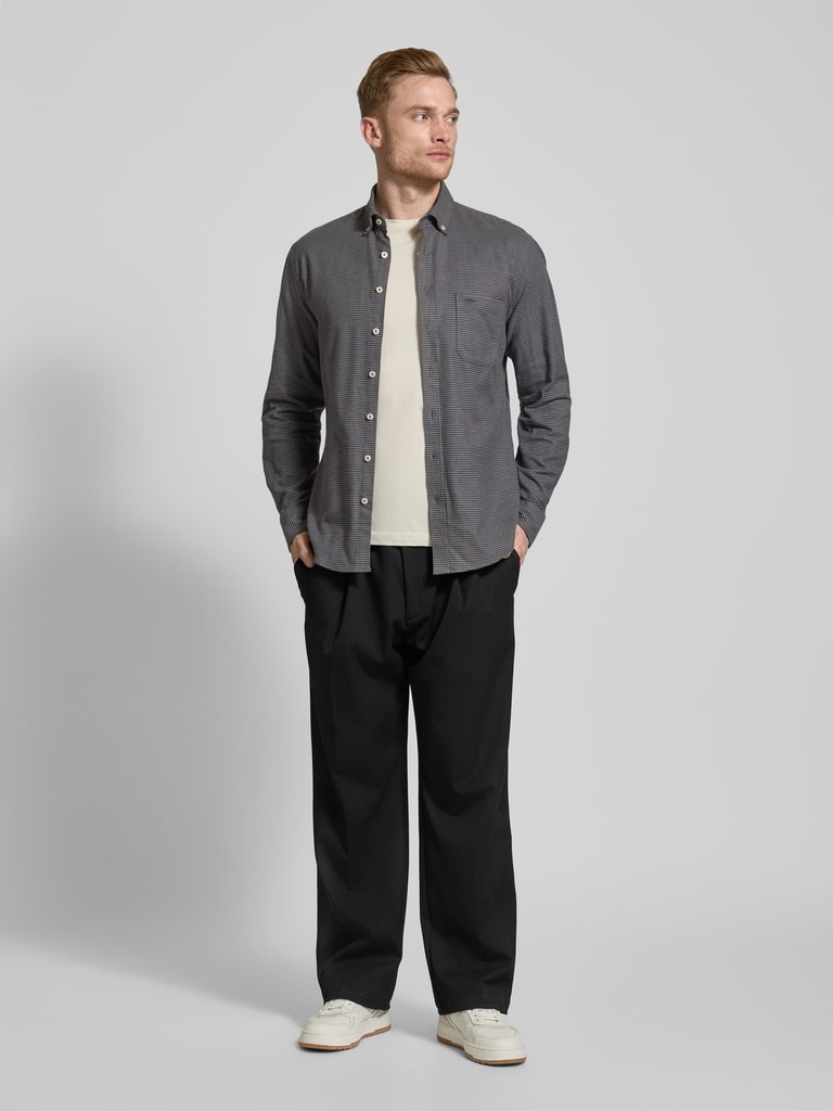 Fynch-Hatton Regular fit flanellen overhemd met button-downkraag in ...