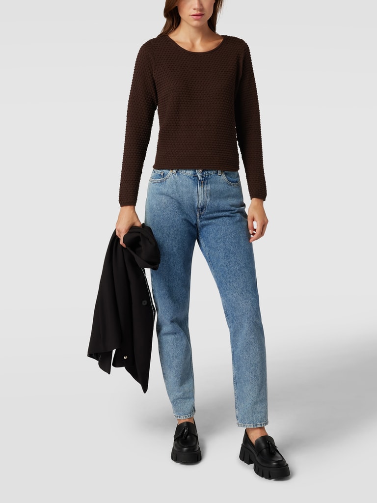 FREE/QUENT Strickpullover mit Strukturmuster Modell 'Dodo' (dunkelbraun ...