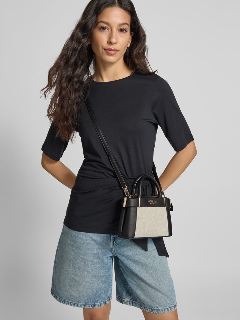 Guess Tote Bag mit Label-Applikation Modell 'ANADELA' (black) online kaufen