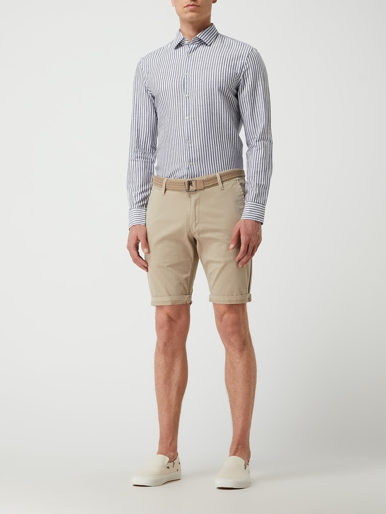 Jake*s Slim Fit Slim Fit Business-Hemd aus Hanf-Baumwoll-Mix ...