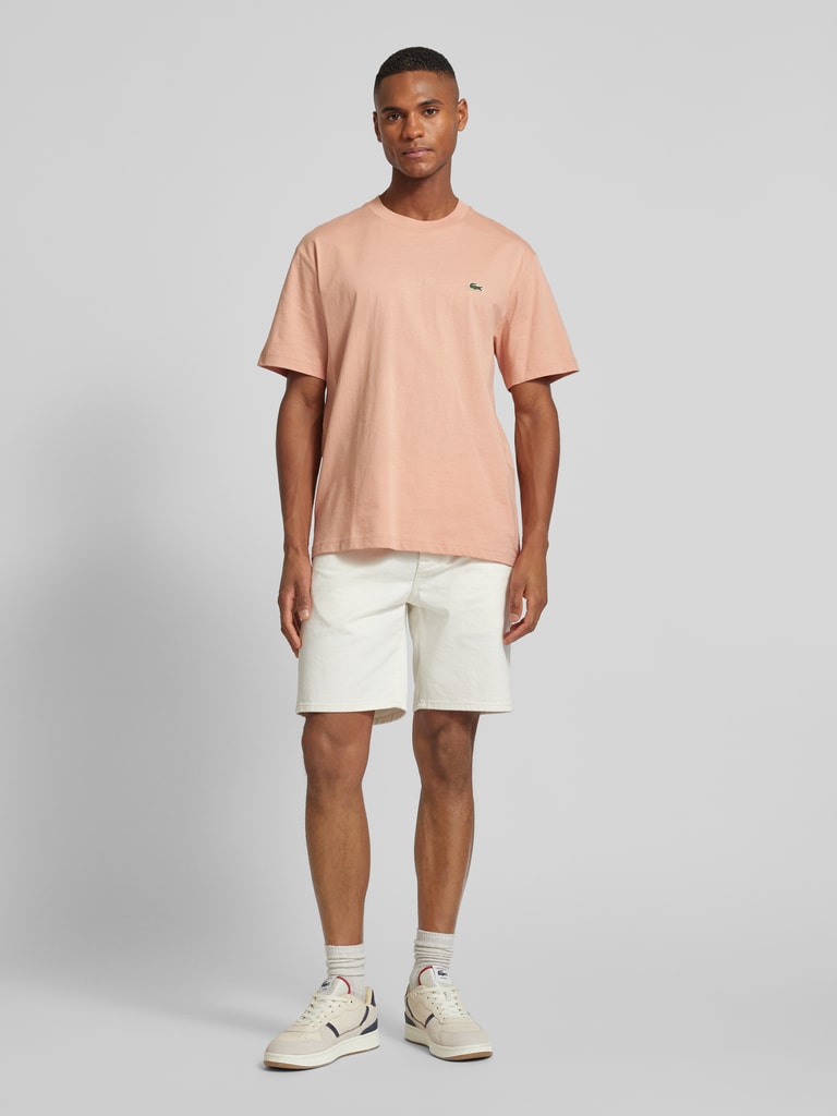 Lacoste T-Shirt mit Label-Patch (rostrot) online kaufen