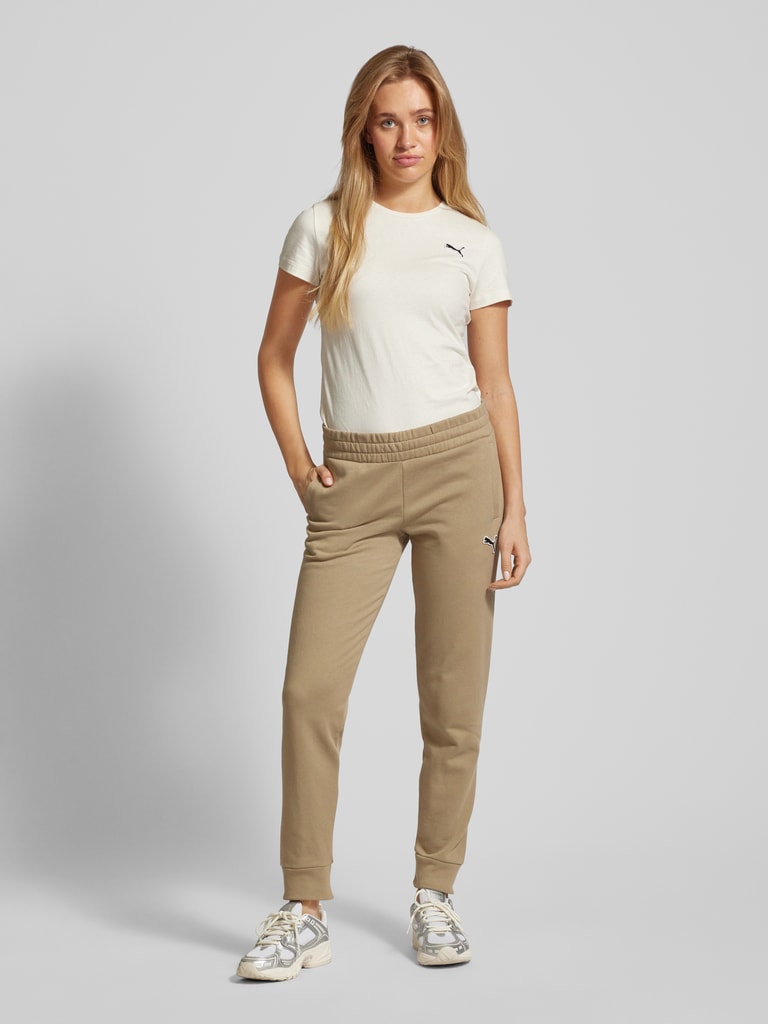 PUMA Sweatbroek met elastische band in zand online kopen | P&C