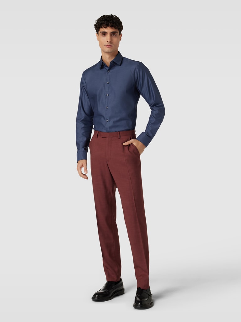 Jake*s Regular Fit Business-Hemd in unifarbenem Design (marine) online ...