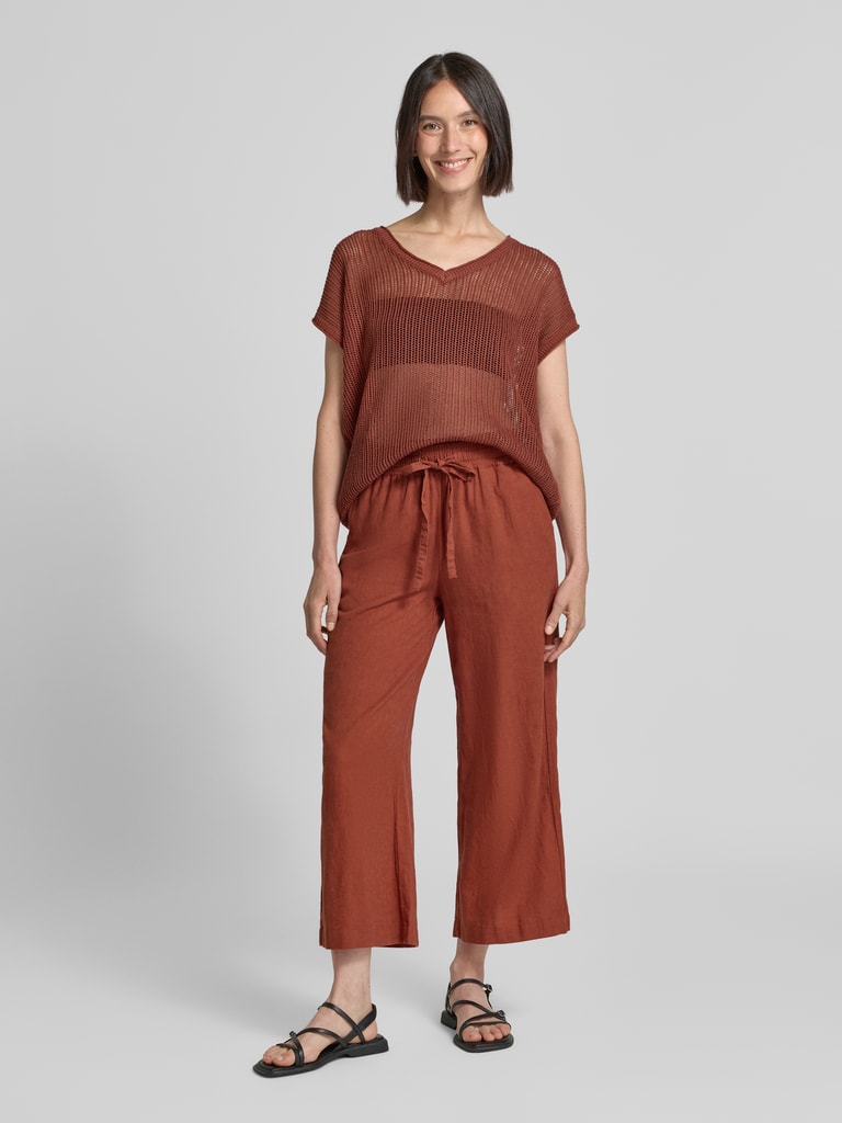 Soyaconcept T-shirt met ajourpatroon, model 'LAURETTE' in roestrood ...