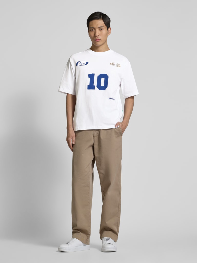 Kup online ANNARR T-shirt z nadrukiem z logo model ‘OKHOLM’ (biały)