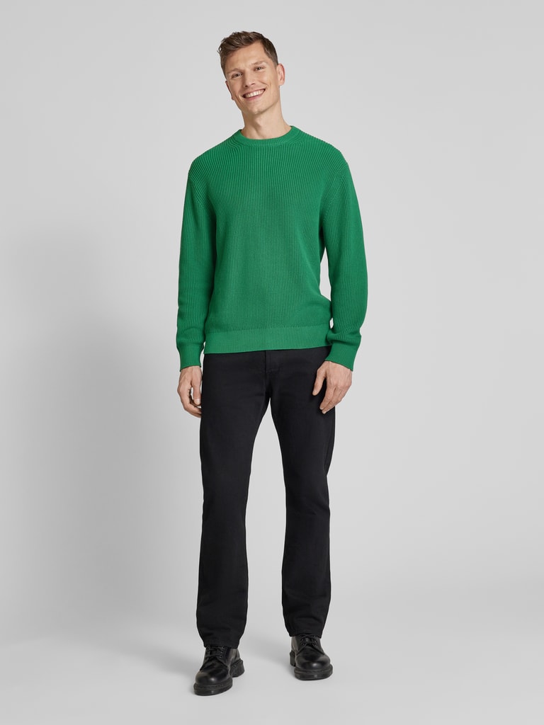 ANNARR Strickpullover mit Rundhalsausschnitt Modell 'RUNE' (gruen ...