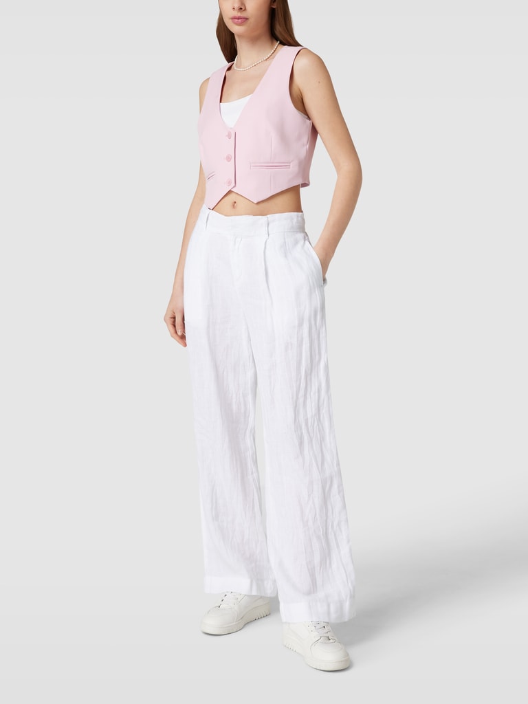 Gina Tricot Leinenhose mit Paspeltasche am Gesäß Modell 'DENISE' (weiss ...