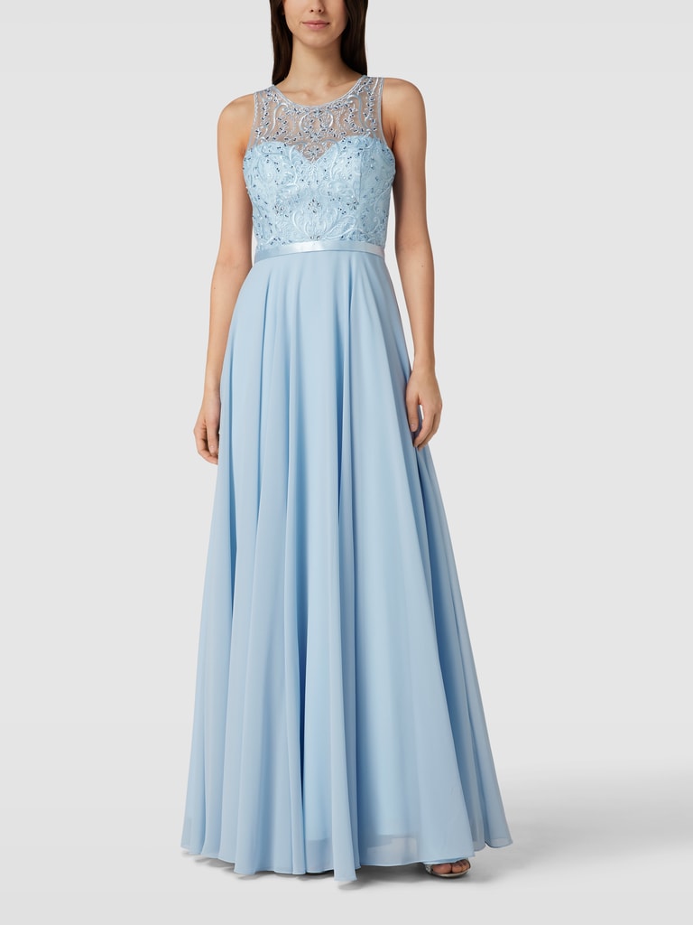 Luxuar Abendkleid mit Strasssteinbesatz (hellblau) online kaufen