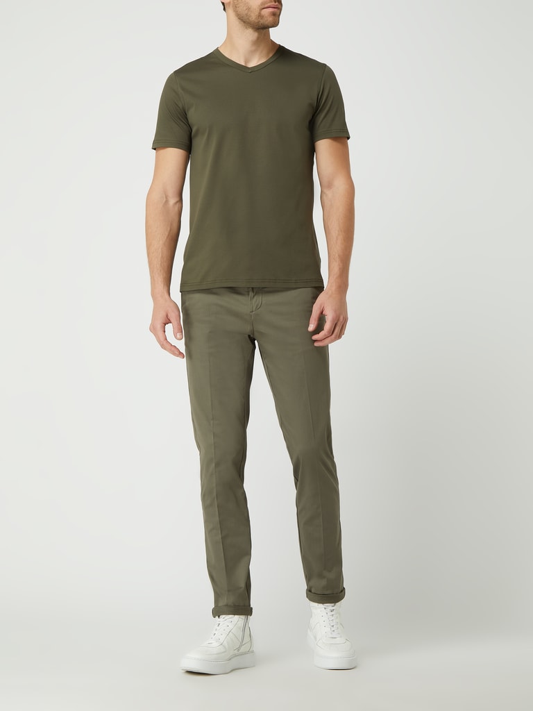 MOS MOSH T-Shirt mit V-Ausschnitt Modell 'Perry' (oliv) online kaufen