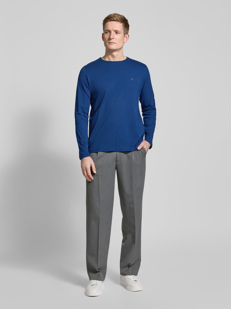 Fynch-Hatton Longsleeve mit Logo-Print (jeansblau) online kaufen
