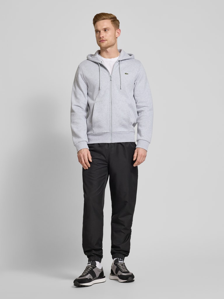 Lacoste Sweatjacke mit Label-Patch (hellgrau) online kaufen