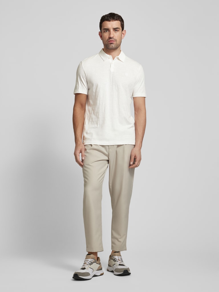 Marc O'Polo Shaped Fit Poloshirt mit Label-Stitching (weiss) online kaufen