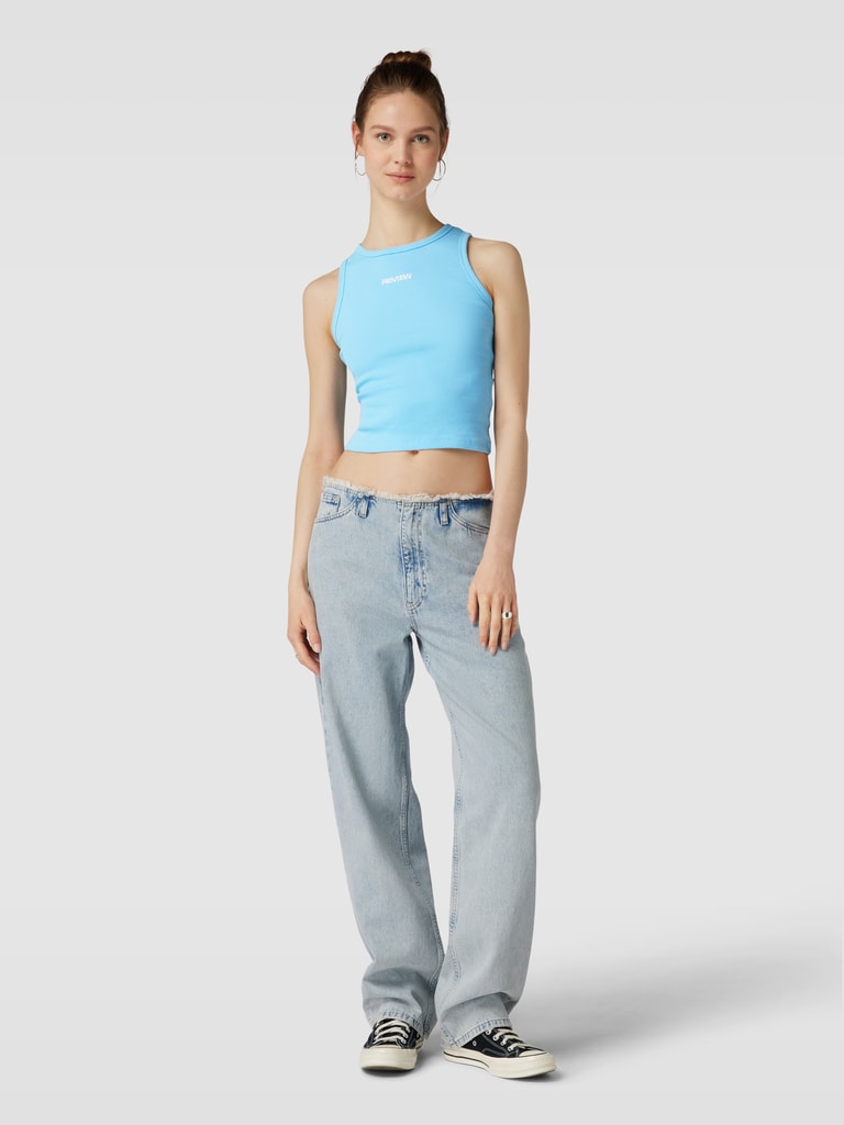 Review Basic Ripp Tanktop mit Logo (hellblau) online kaufen
