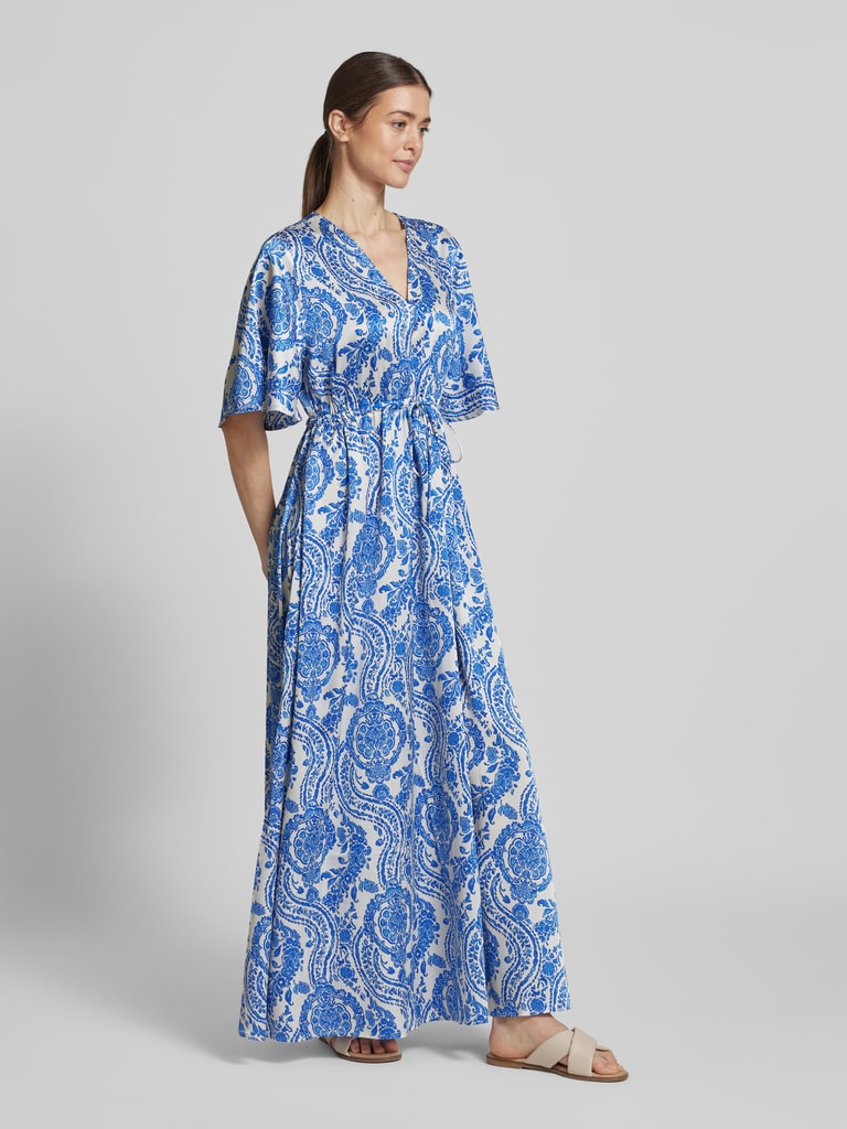 B.Young Maxikleid mit V-Ausschnitt Modell 'Farinela' (rauchblau) online ...
