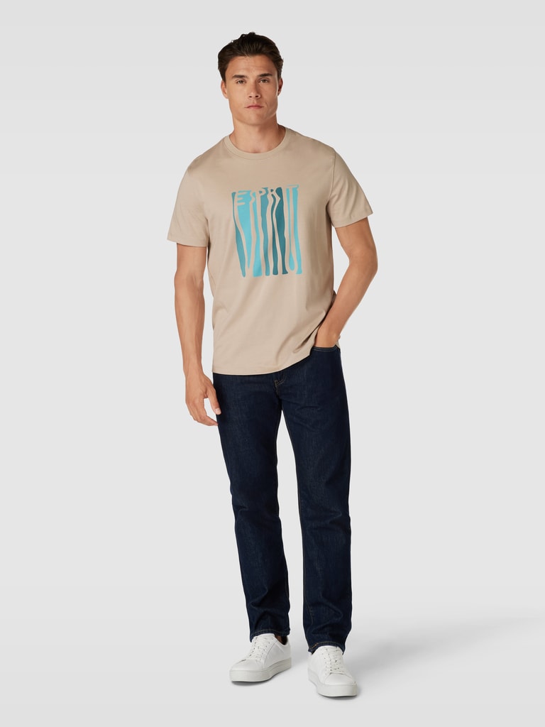 Esprit T-Shirt mit Label-Print (beige) online kaufen