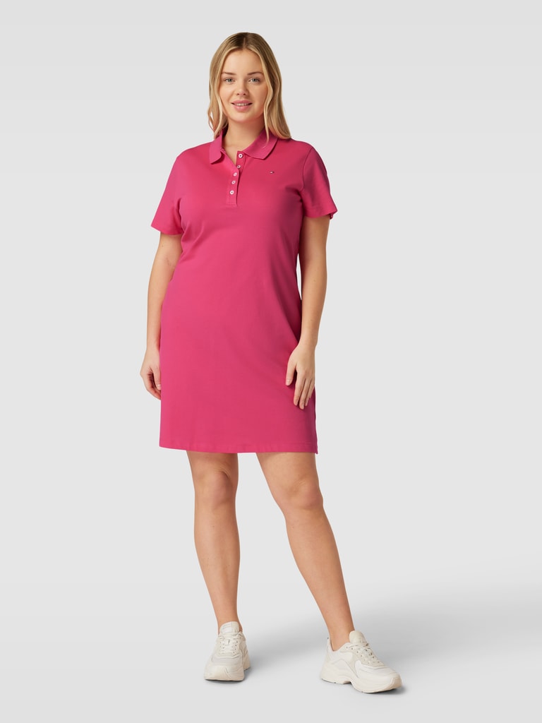 Tommy Hilfiger Curve Polokleid mit Label-Stitching Modell 'PIQUE' (pink ...
