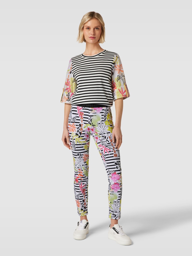 Marc Cain T-shirt met all-over motief en vaste omslag aan de mouwen in ...