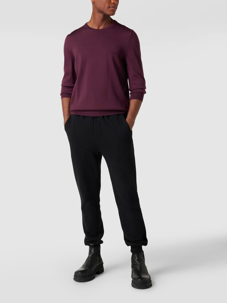 BOSS Strickpullover aus Schurwolle Modell 'Botto' (purple) online kaufen