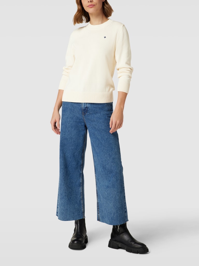 Gant Strickpullover mit Label-Detail Modell 'Icon' (offwhite) online kaufen