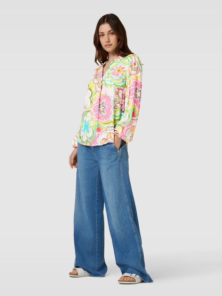 Emily Van den Bergh Blouseshirt met all-over motief in lichtroze online ...