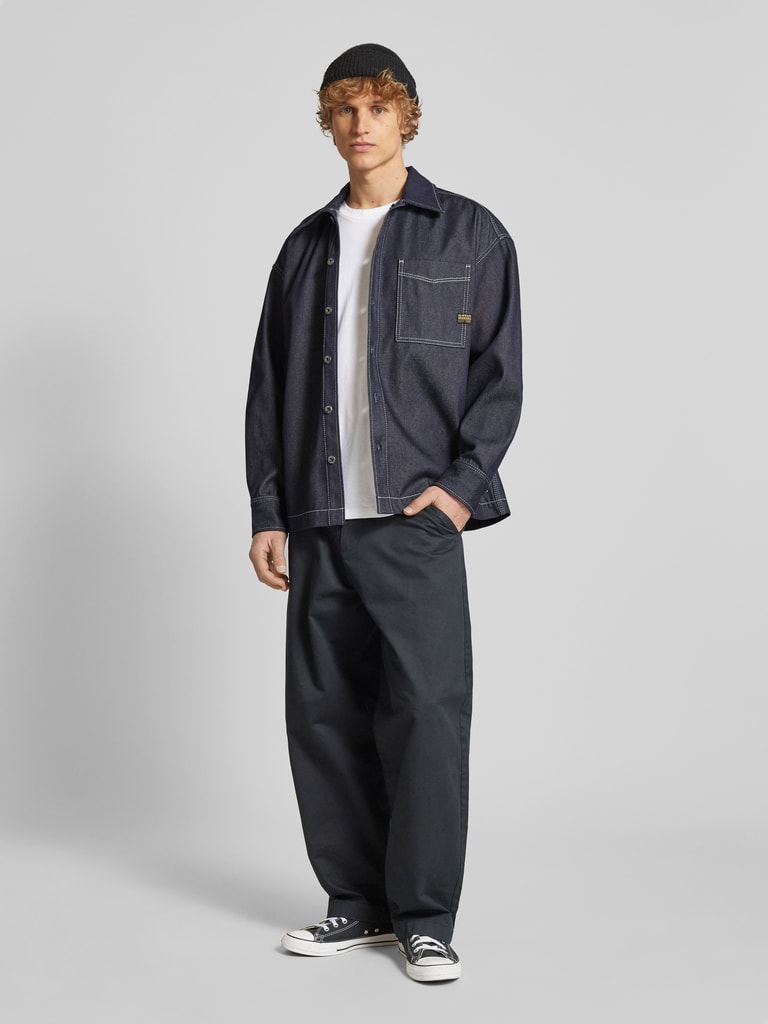 G-Star Raw Boxy Fit Jeanshemd mit Label-Detail (dunkelblau) online kaufen