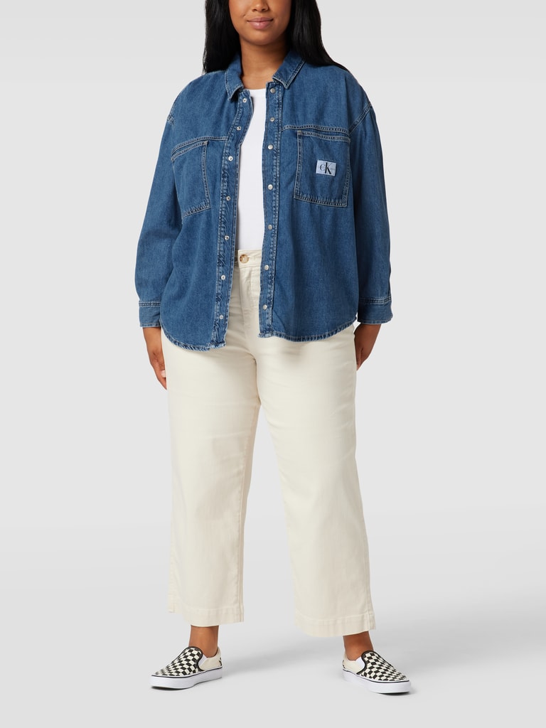 CK Jeans Plus PLUS SIZE jeansjack met labelpatch in jeansblauw online ...