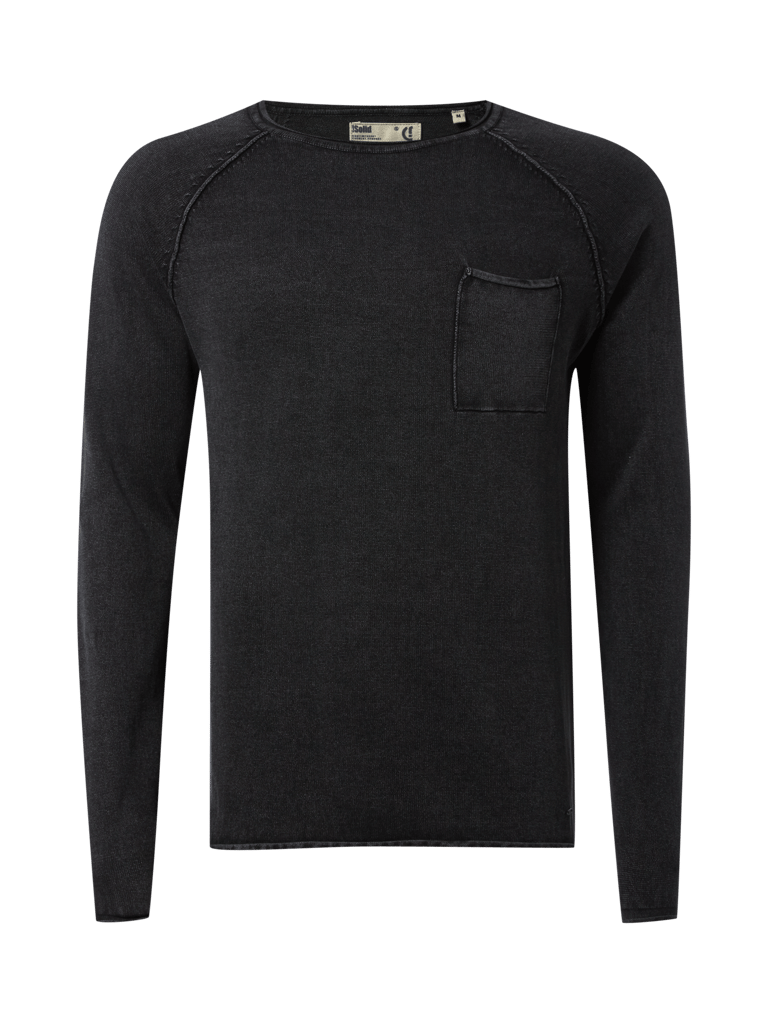 !Solid Pullover im Washed Out-Look (schwarz) online kaufen