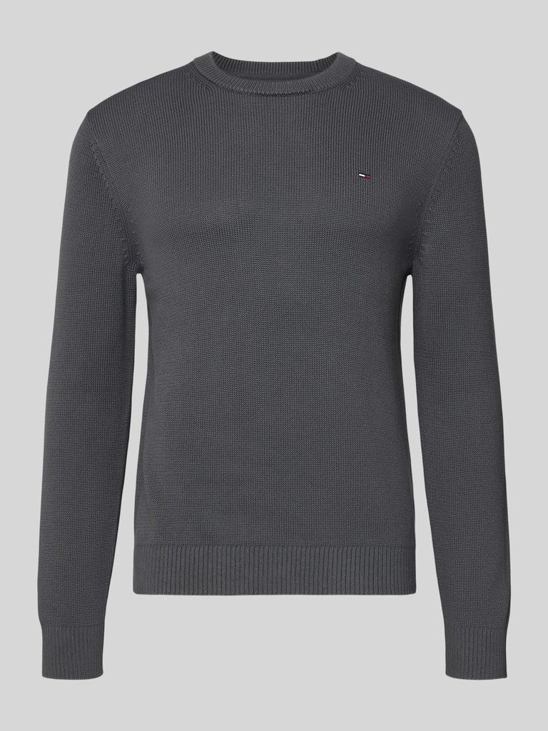 Tommy Jeans Regular Fit Strickpullover aus reiner Baumwolle (anthrazit ...