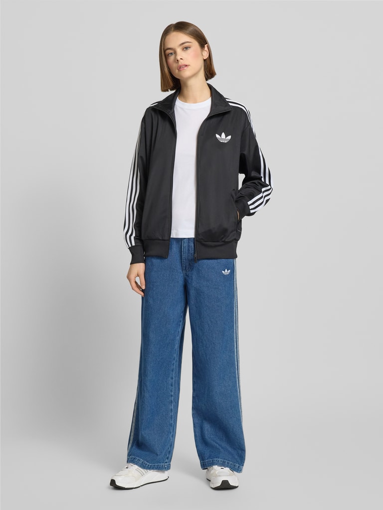 adidas Originals Loose fit jeans met labelstitching in jeansblauw ...